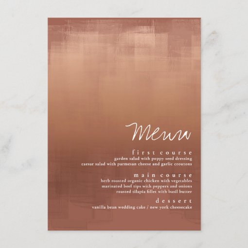 Watercolor Reflections Menu Clay ID774 | Zazzle