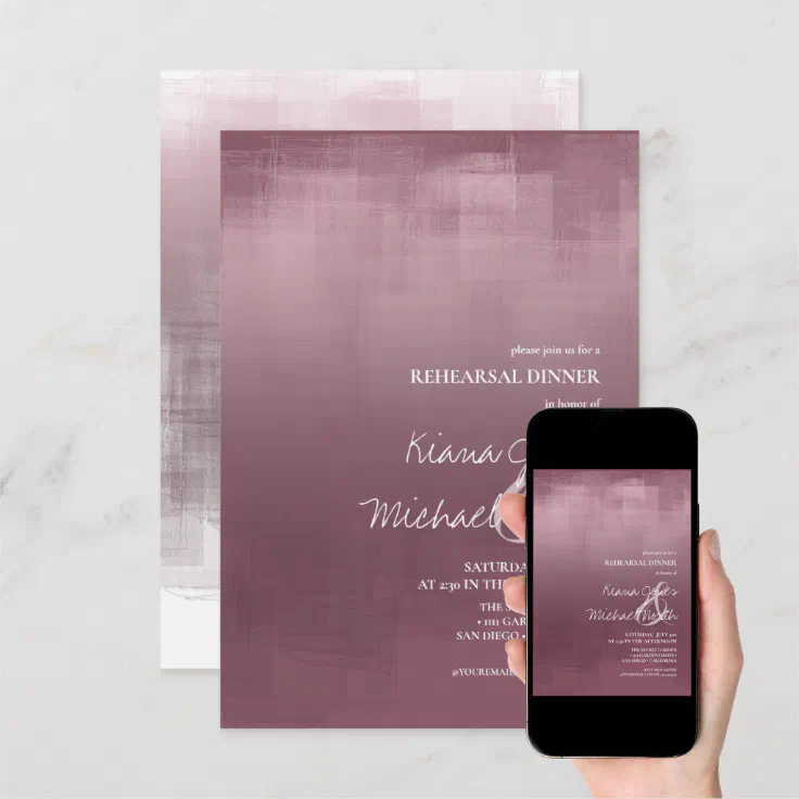 Watercolor Reflections Rehearsal Mauve ID774 Invitation | Zazzle