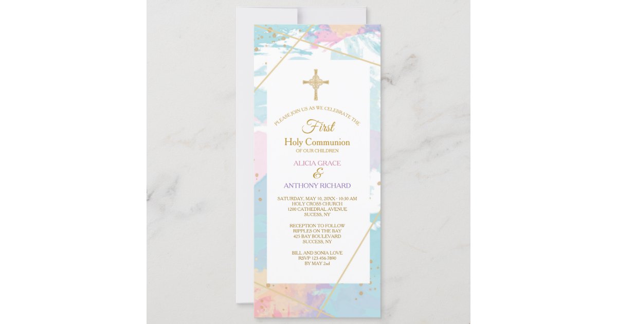 Watercolor Religious Invitation | Zazzle