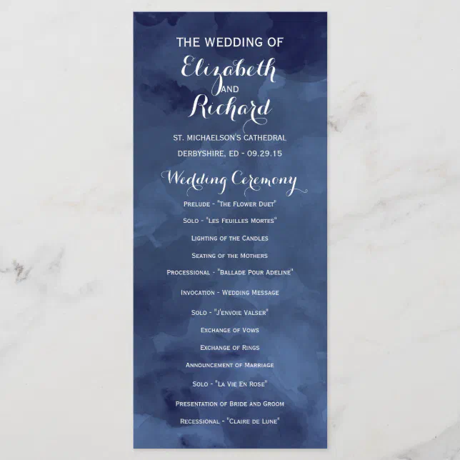 Watercolor Romance Wedding Programs | Zazzle