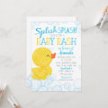 Watercolor Rubber Duck Splish Splash Baby Shower Invitation | Zazzle