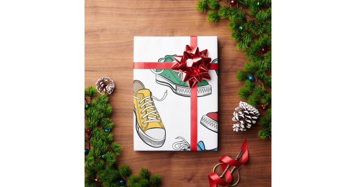 Watercolor Running Shoe Wrapping Paper | Zazzle
