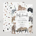 Watercolor Safari Calling All Animals Birthday Invitation | Zazzle