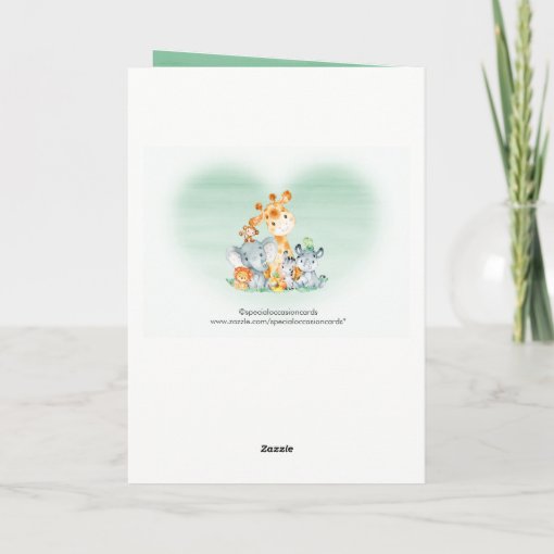 Watercolor Safari Jungle Animals Congratulations Card | Zazzle