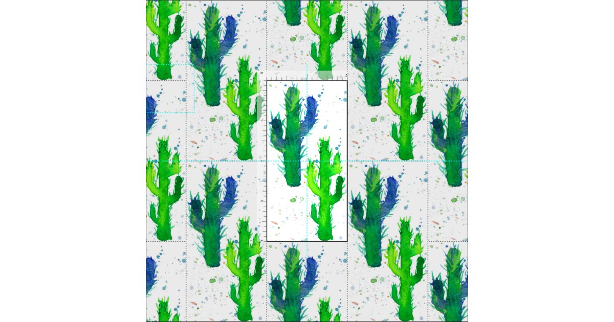 Watercolor Saguaro Cactus Fabric | Zazzle