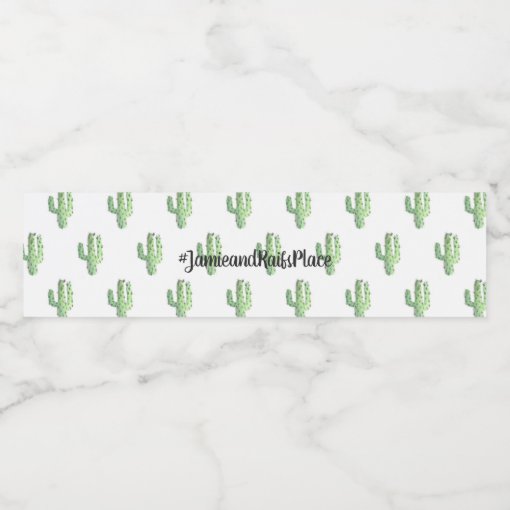 Watercolor Saguaro Cactus Water Labels | Zazzle