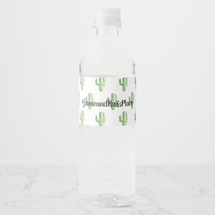 Watercolor Saguaro Cactus Water Labels | Zazzle.com