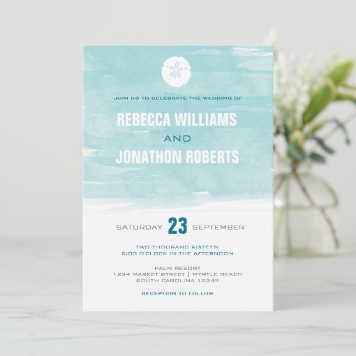 Watercolor Sand Dollar Invitation | Zazzle