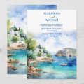Watercolor Santorini Greek Wedding Invitation | Zazzle