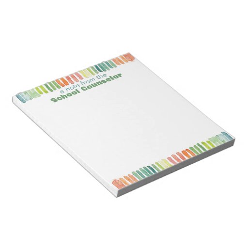 Watercolor School Counselor Note Pad | Zazzle
