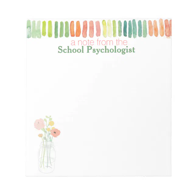 Watercolor School Psychologist's Note Pad | Zazzle