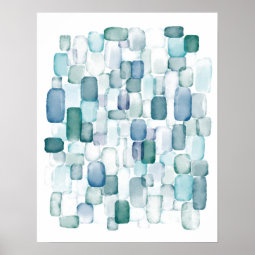 Watercolor Sea Glass Art Print | Zazzle
