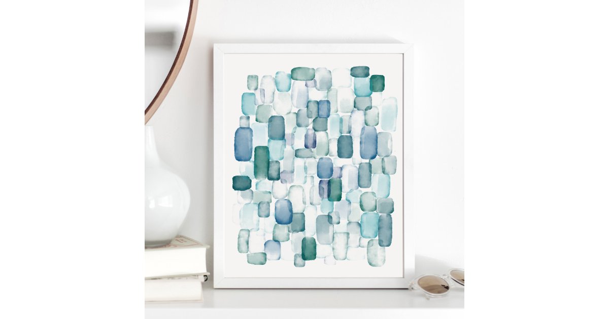 Watercolor Sea Glass Art Print | Zazzle