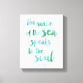 Watercolor Sea Quote Canvas Print | Zazzle