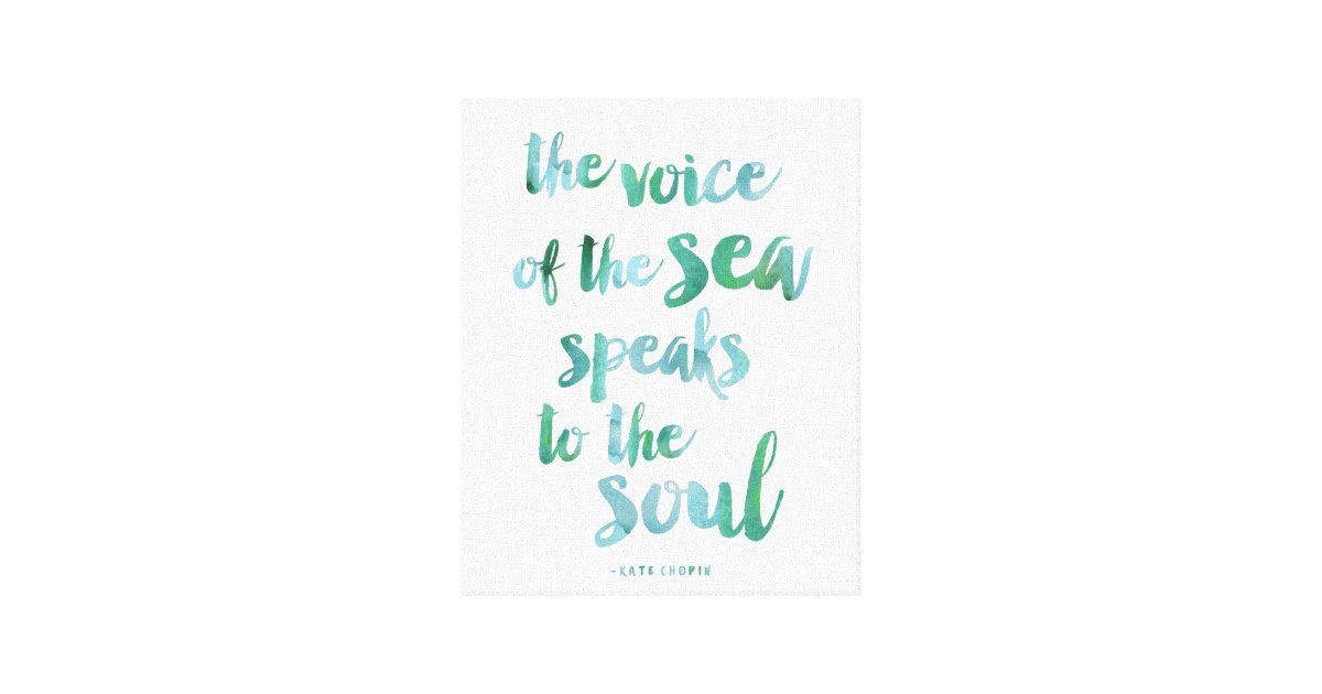 Watercolor Sea Quote Canvas Print | Zazzle.com