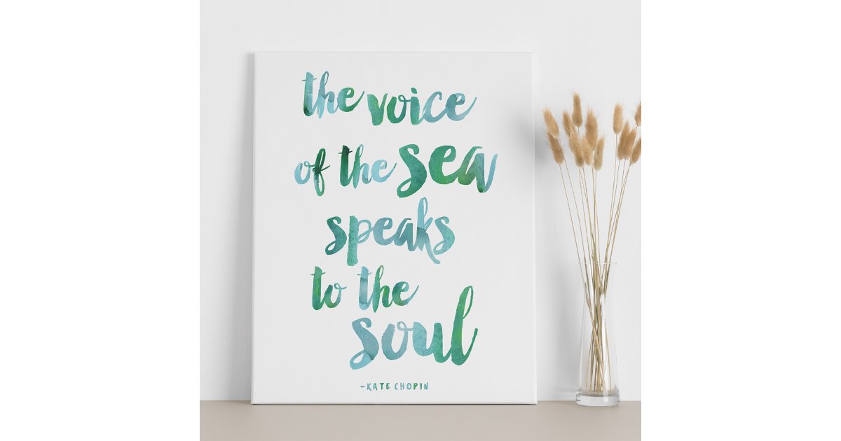 Watercolor Sea Quote Canvas Print | Zazzle