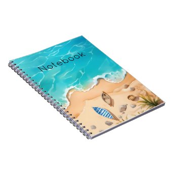watercolor sea side notebook | Zazzle