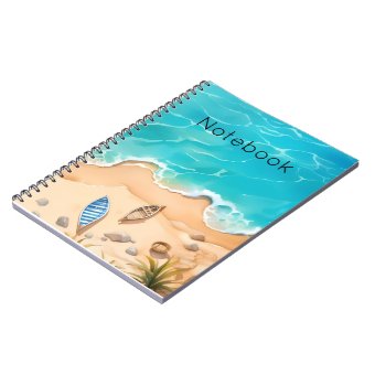 watercolor sea side notebook | Zazzle