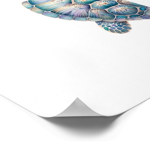 Watercolor Sea Turtle Art Poster | Zazzle