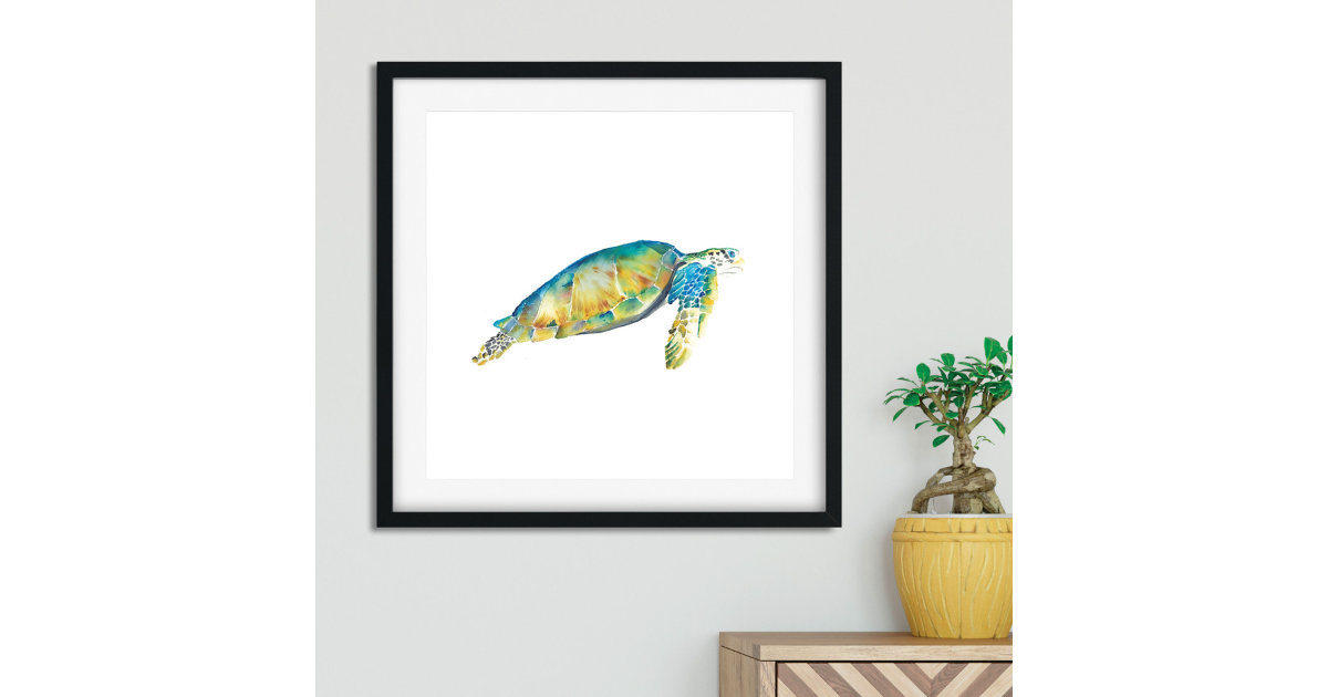 Watercolor Sea Turtle Poster | Zazzle
