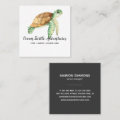 Watercolor Sea Turtle Square Business Card | Zazzle