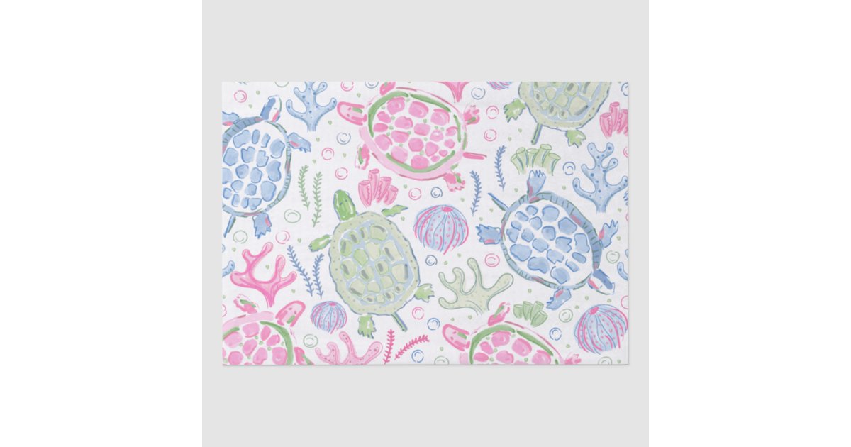 Watercolor Sea Turtles Ocean Tissue Paper | Zazzle