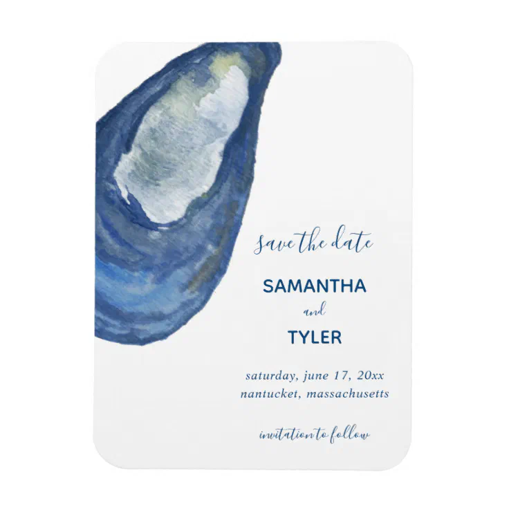 Watercolor Seashell Save the Date Magnet | Zazzle