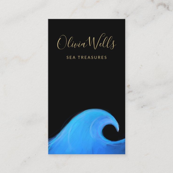 Watercolor Seashore Wave Tropical Business Card | Zazzle