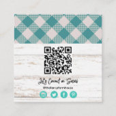 Watercolor Sheep Farmhouse Floral QR code Square Business Card | Zazzle