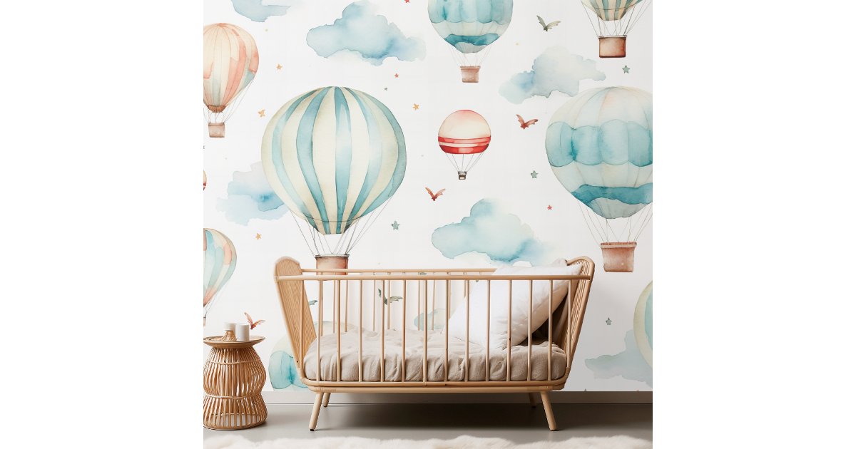 Watercolor Sky Adventure Seamless Pattern Wallpaper | Zazzle
