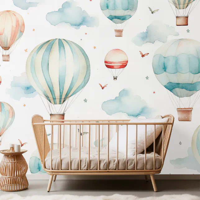 Watercolor Sky Adventure Seamless Pattern Wallpaper | Zazzle