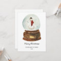 Watercolor Snow Globe & Snowman Christmas Invitation | Zazzle