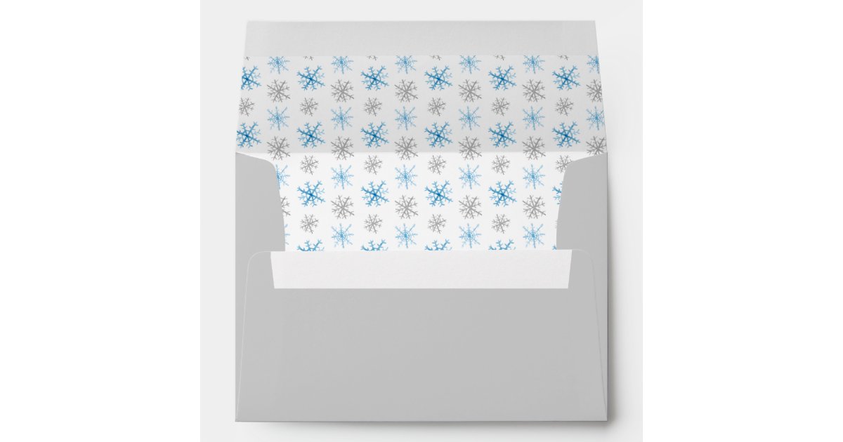 Watercolor Snowflakes Christmas Return Address Envelope | Zazzle.com