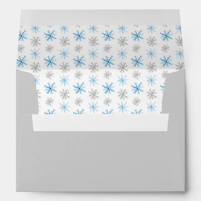 Watercolor Snowflakes Christmas Return Address Envelope | Zazzle