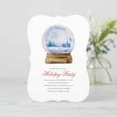 Watercolor Snowglobe Holiday Party Invitation | Zazzle