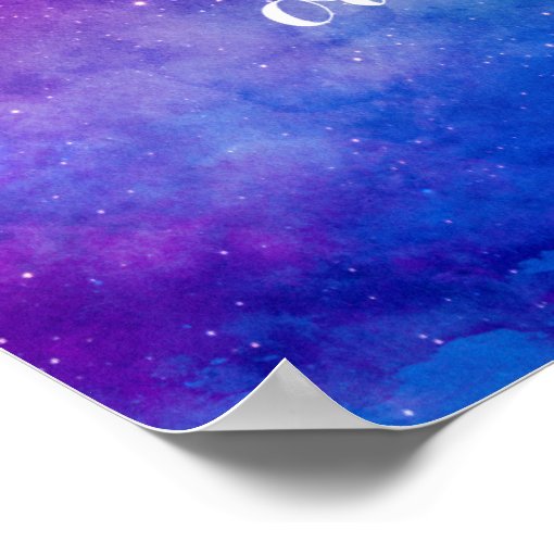 Watercolor Space Custom Quote Poster | Zazzle