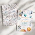Watercolor Space Galaxy Birthday Invitation | Zazzle