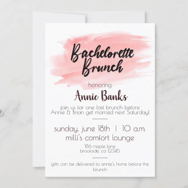 Watercolor Splash Brunch Invite | Zazzle