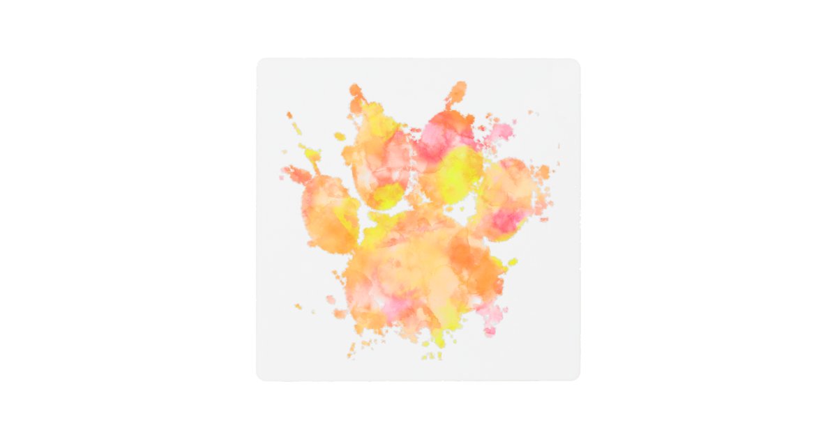 Watercolor Splash Dog Paw Print | Zazzle