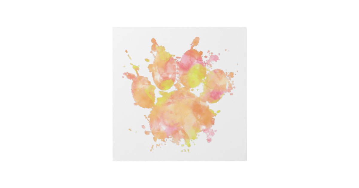 Watercolor Splash Dog Paw Print | Zazzle
