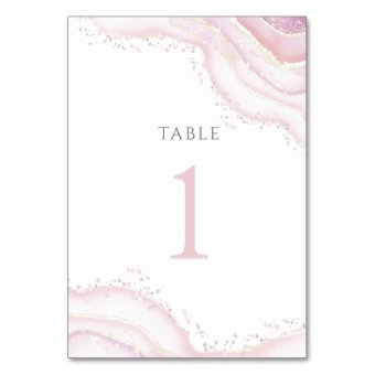 watercolor splash marble Table Number 1 | Zazzle
