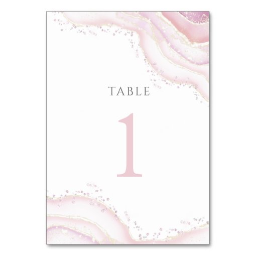 watercolor splash marble Table Number 1 | Zazzle