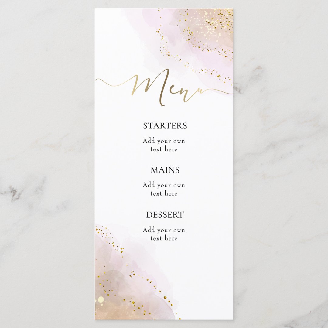 watercolor splash Menu | Zazzle