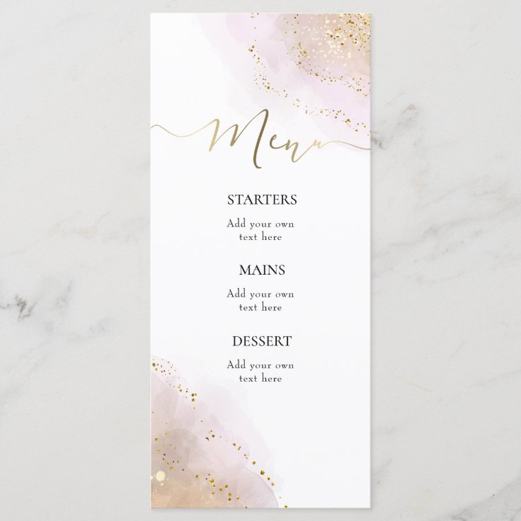 watercolor splash Menu | Zazzle