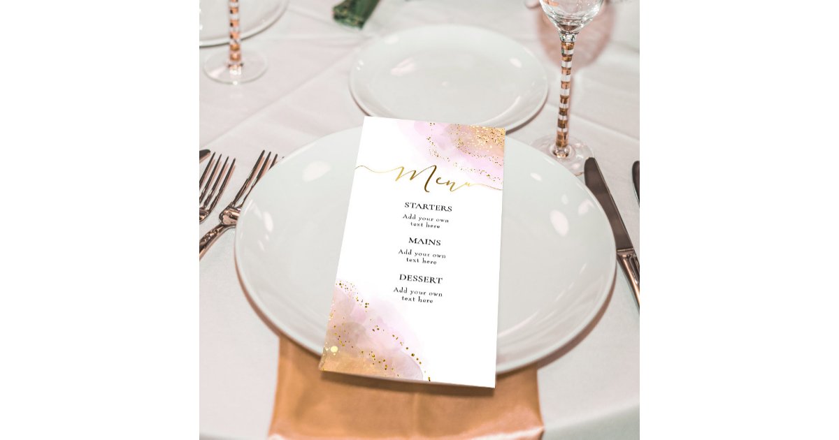 watercolor splash Menu | Zazzle