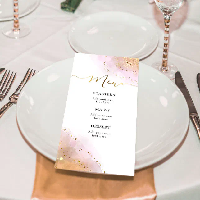 watercolor splash Menu | Zazzle