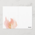 Watercolor Splash Pink Floral Geometric Wedding Postcard | Zazzle