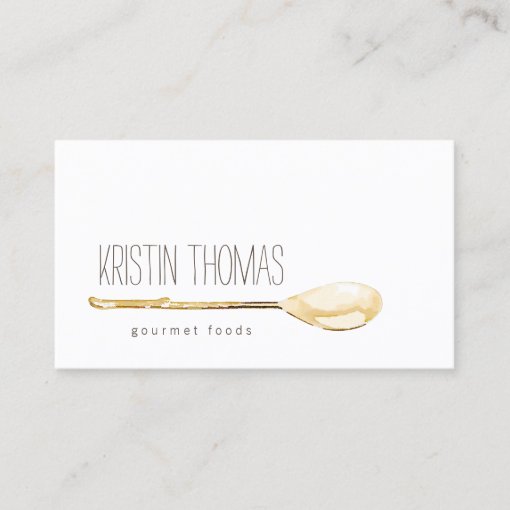 Watercolor Spoon Catering, Chef Business Card | Zazzle