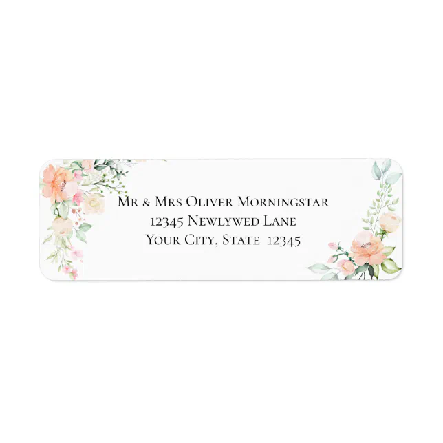 Watercolor Spring Flowers and Blossoms Label | Zazzle