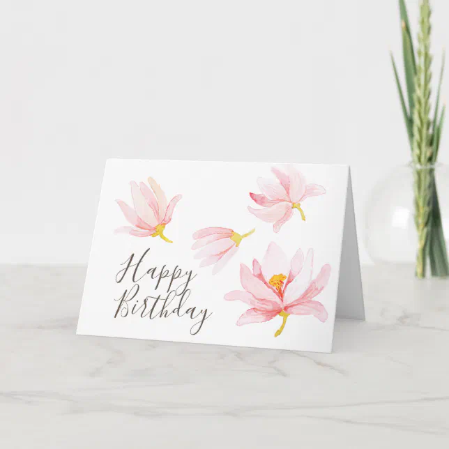 Watercolor Spring Flowers. Happy Birthday Card | Zazzle